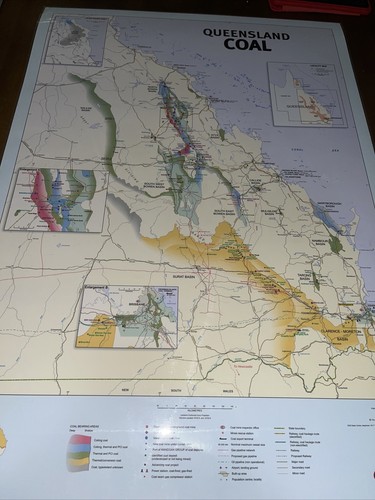 QUEENSLAND COAL LAMINATED MAP NOV 2011 | eBay Australia