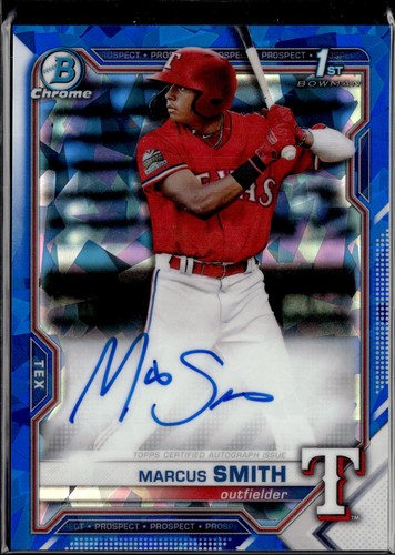 2021 Bowman Sapphire Edition #BSPA-MS Marcus Smith Autograph Texas ...