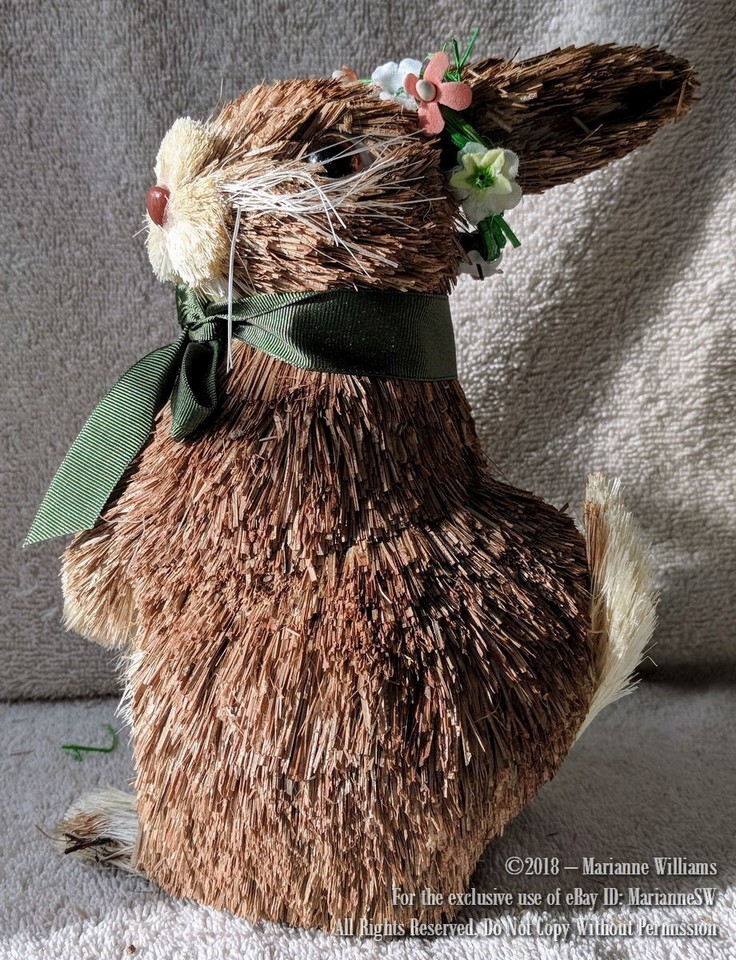 NEW STANDING SISAL BROWN EASTER RABBIT BUNNY PIER 1 ONE TABLE MANTEL ...
