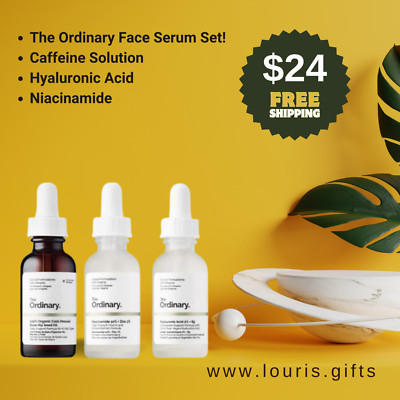 The Ordinary Face Serum Set! Caffeine Solution 5%+EGCG! Hyaluronic Acid ...