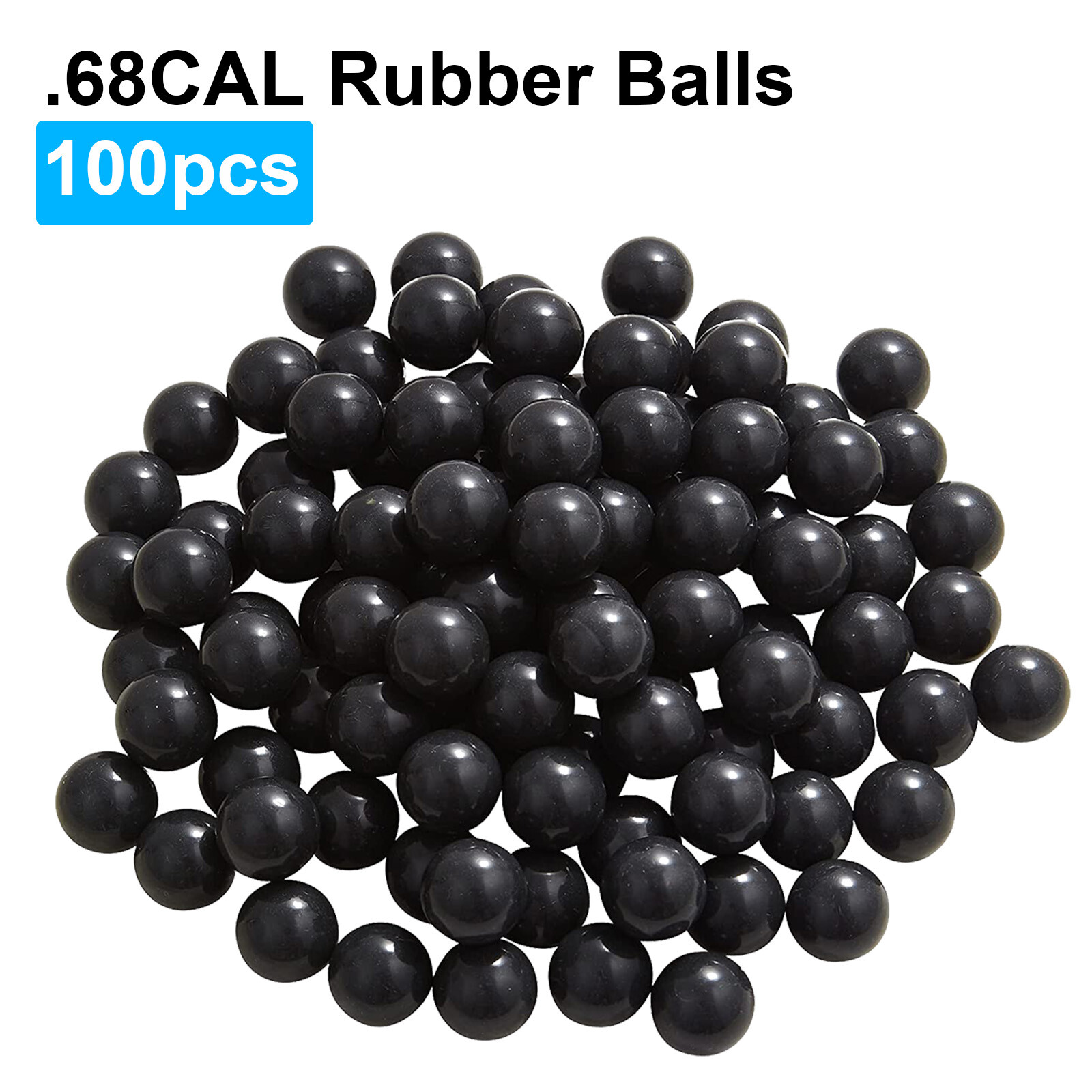 .68 Cal 100T Rubber Balls Ammo Paintballs Training Defense Marker Fit ...