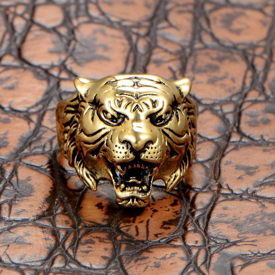 Domineering Tiger Head Adjustable Opening Men's Jewellery New B1 A1U2 ...