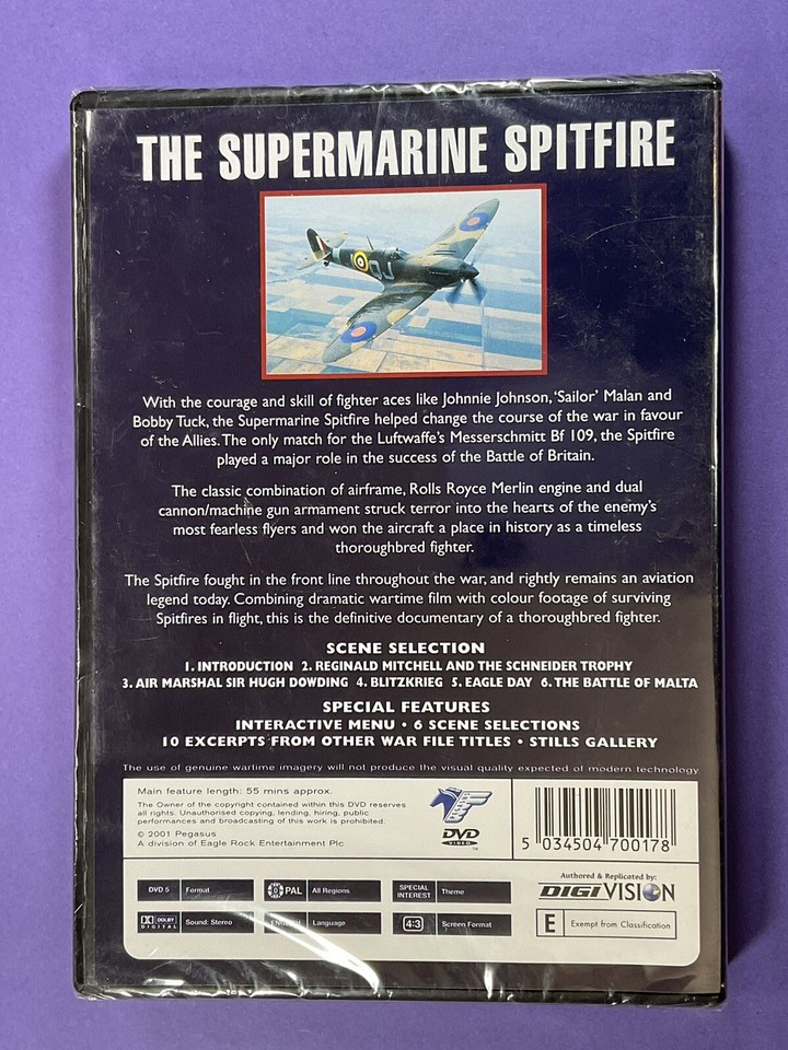 The War File, The Story of the Spitfire,DVD, 2002, cert E. NEW ...