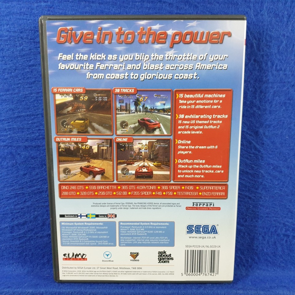 pc OUTRUN 2006 Coast 2 Coast PAL UK Version REGION FREE PC DVD-ROM | eBay