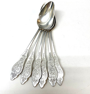 Impressive 800 German Silver 6 Soup Spoons, Nearly Sterling 200 Grams ...