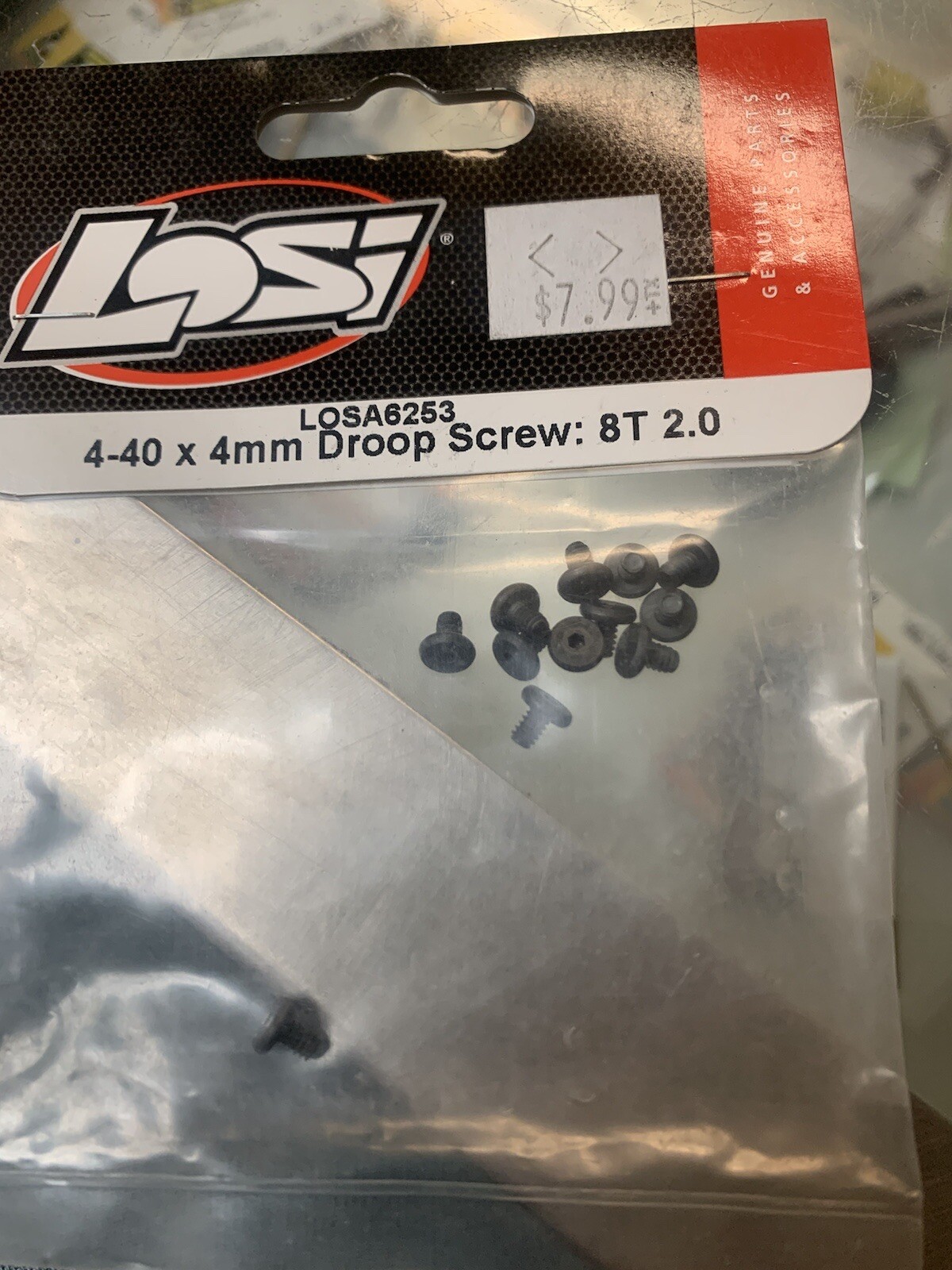 LOSI LOSA6253 4-4 X 4mm Droop Screw 8T 2.0 Bag K | eBay