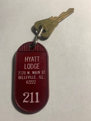 Hyatt Lodge Hotel Motel Room Key Fob & Key Belleville Illinois #211 | eBay