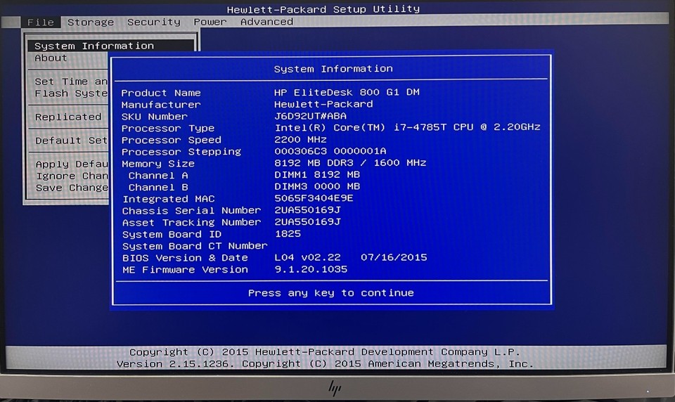 HP EliteDesk 800 G1 DM Mini Desktop i7-4785T 8GB RAM No HDD Boots To ...