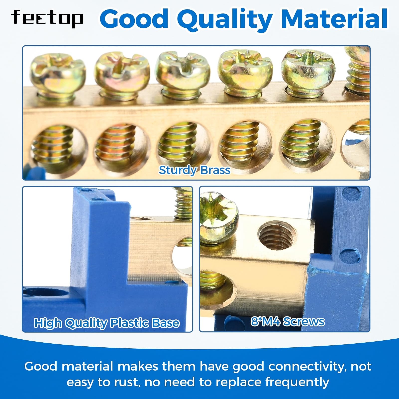 Grounding Bus Bar 6/8/10 Positions Terminal Block Bus Bars Brass Wire ...