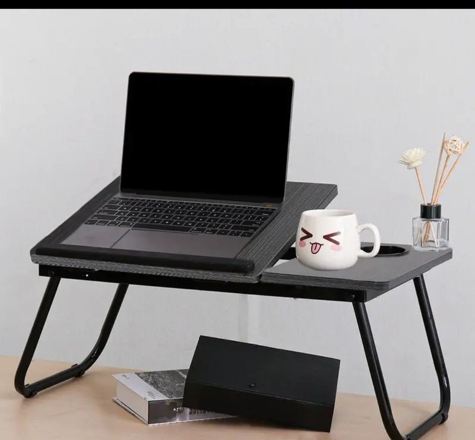 UK Folding Laptop Table Stand Bed Tray Sofa Lap Portable Computer Desk ...