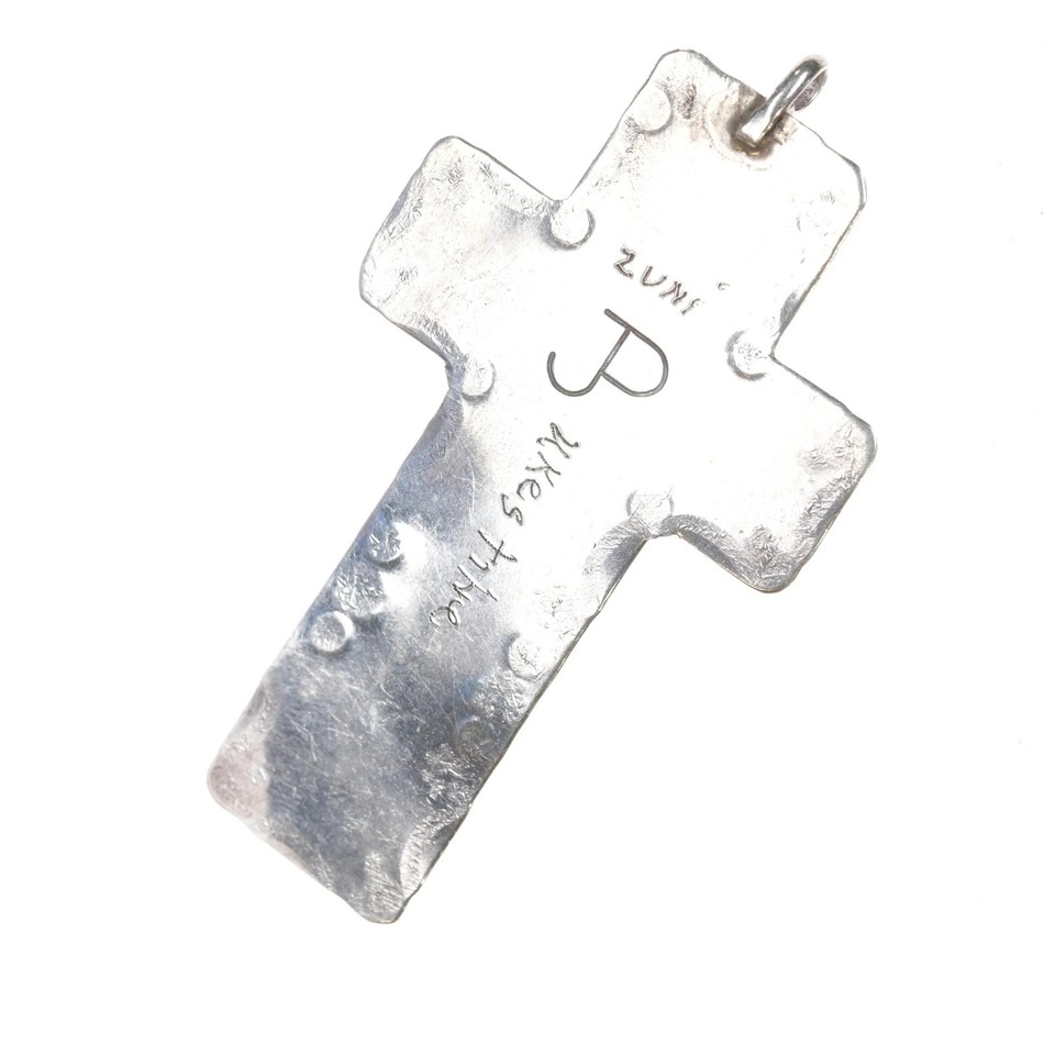 JP Ukestine Zuni sterling snake eye turquoise cross pendant | eBay