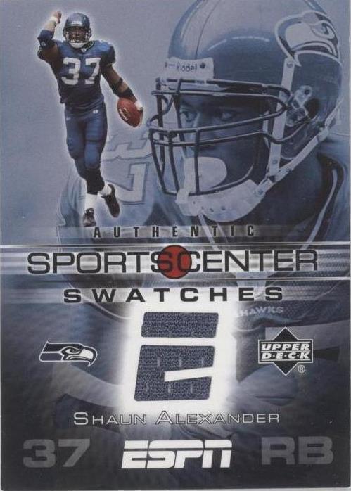 2005 Upper Deck ESPN - Sportscenter Swatches Shaun Alexander #SCS-SA ...