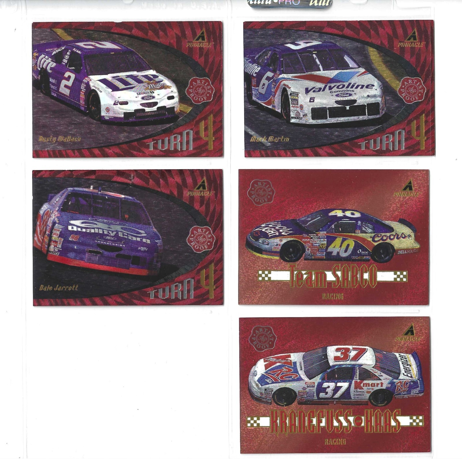 1997 Pinnacle RED ARTIST PROOF PARALLEL #89 Dale Jarrett/Car-ONE CARD ...