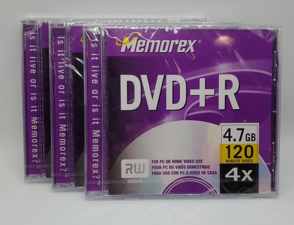 Memorex DVD-R 3 Pack 4X 4.7GB Recordable 120 Min New Factory Sealed | eBay