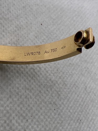 CARTIER LOVE 18K (750) Rose Gold Ladies 6mm wide BANGLE Bracelet 7.5 ...