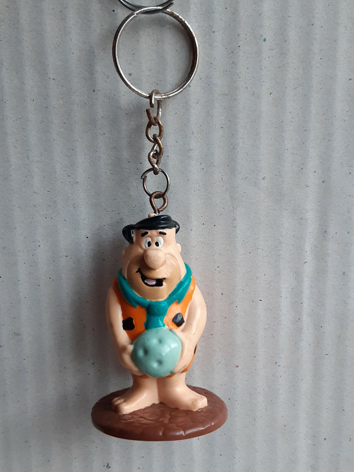 Rare Old FRED Flintstone Figurine Rubber Key Chain Keyring Hanna ...