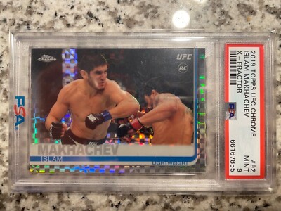 Islam Makhachev 2019 Topps UFC Chrome X-Fractor Rookie Card RC #92 PSA ...