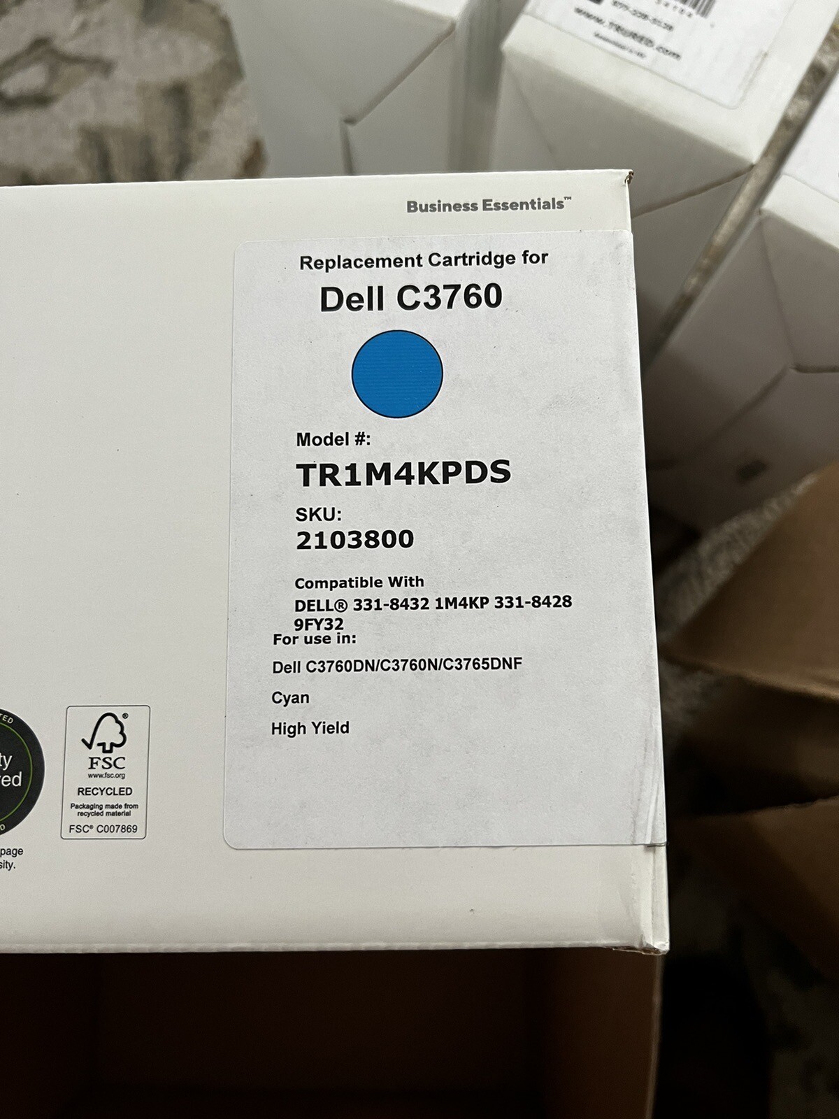 Dell Ink Cartridge Laser Toner C3760n/C3760dn/C3765dnf Cyan High Yield ...