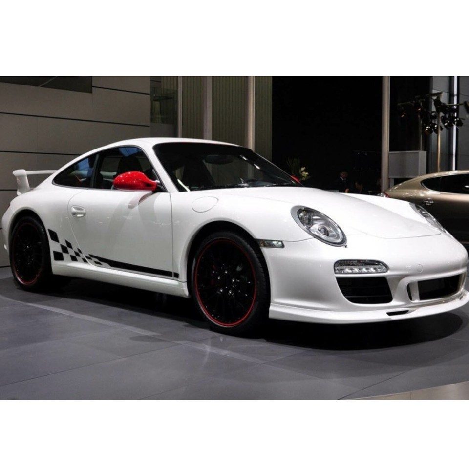 Black Racing Flag Checker Side Skirt Stripe Vinyl Decal Stickers For ...