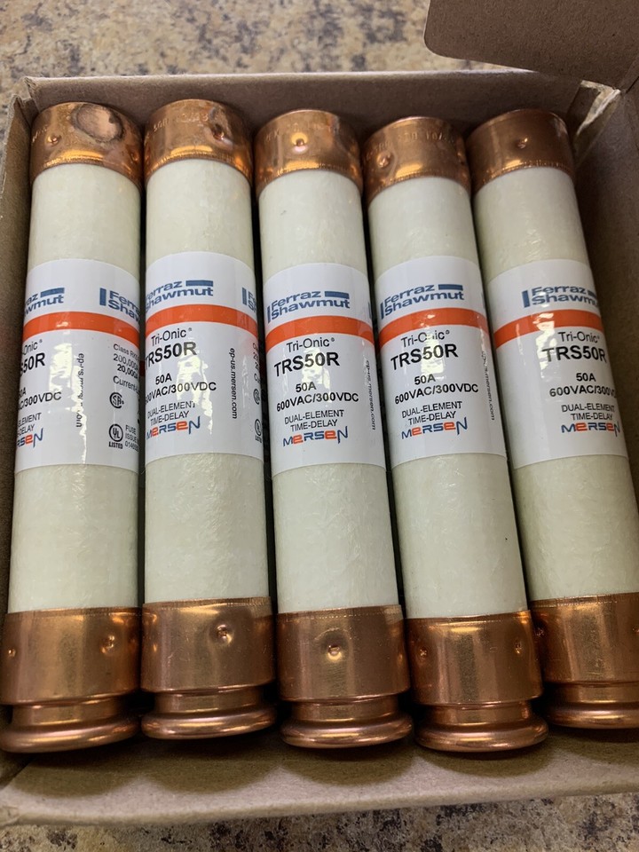 10 Mersen Ferraz Shawmut TRS50R Tri-Onic Time Delay Fuses 50 Amp 600v ...