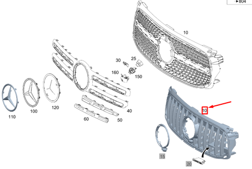 NEW MERCEDES-BENZ GLB X247 RADIATOR GRILLE A2478887301 ORIGINAL NO DUTY ...