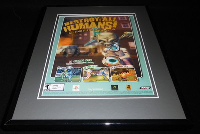 Destroy All Humans 2005 PS2 XBox Framed 11x14 ORIGINAL Vintage ...