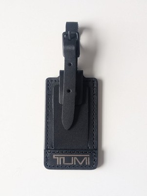 NEW Tumi Luggage Tag Black with Silver Logo Leather | eBay