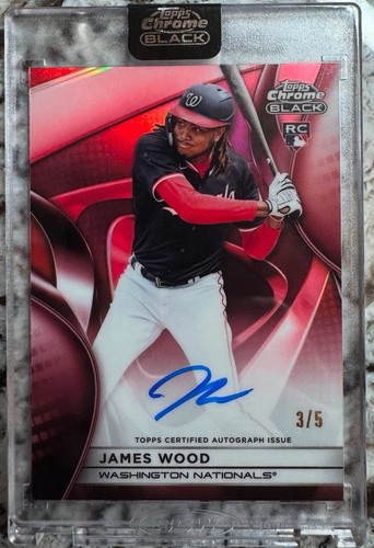 James Woods 2025 Topps Chrome Black Rookie Auto RED 3/5 Washington ...
