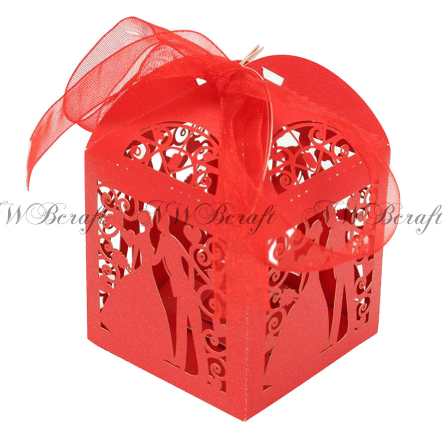 20-100 Luxury Boxes Wedding Party Favour Laser Cut Sweets Cake Candy ...