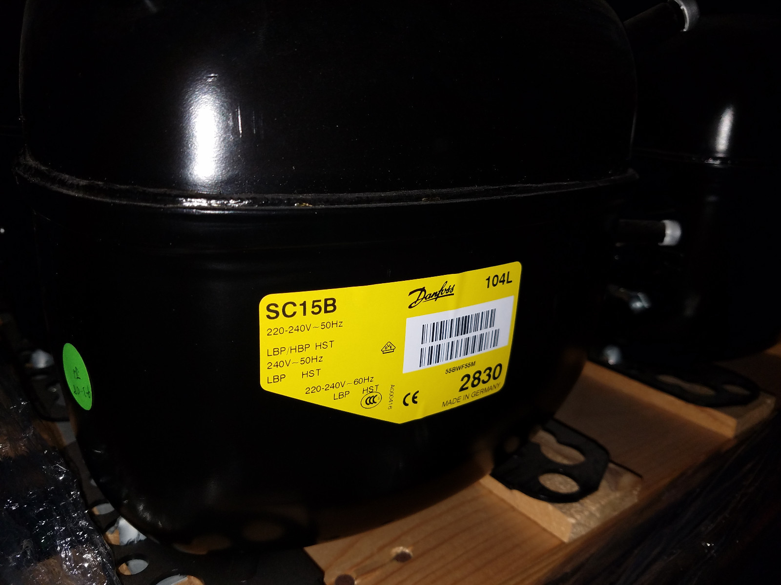 Danfoss SC15B R12 104L 2830 220-240V 50HZ 1PH LBP/HBP Compressor ...