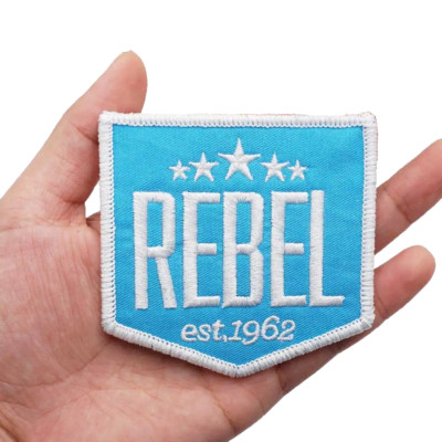 "REBEL" EMBROIDERED IRON-ON FISHING PATCH... | eBay