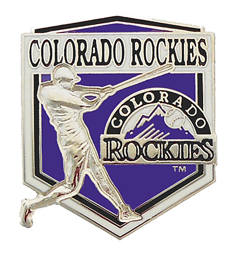 Colorado Rockies MLB Silver Tone Slugger Logo Pin | eBay