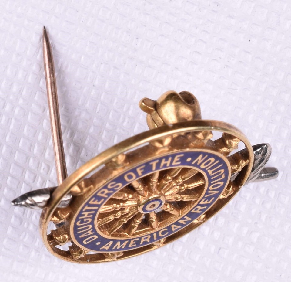 Vintage DAR 14K Pin Two-Tone Gold Recognition Pin Caldwell Daughters ...