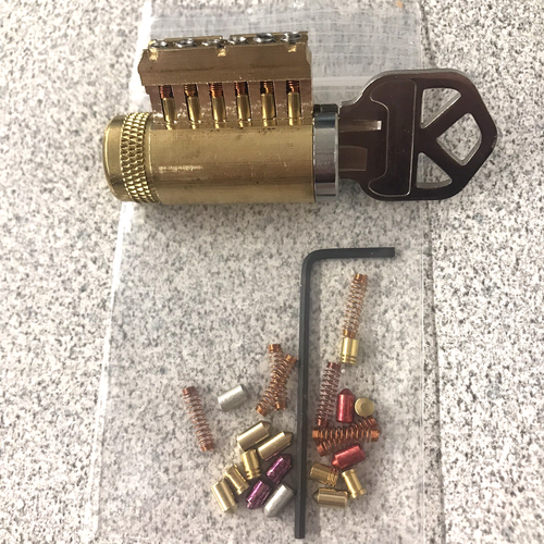 Rekeyable Cutaway Practice Lock 6 Pin Kwikset Keyway With Spool ...