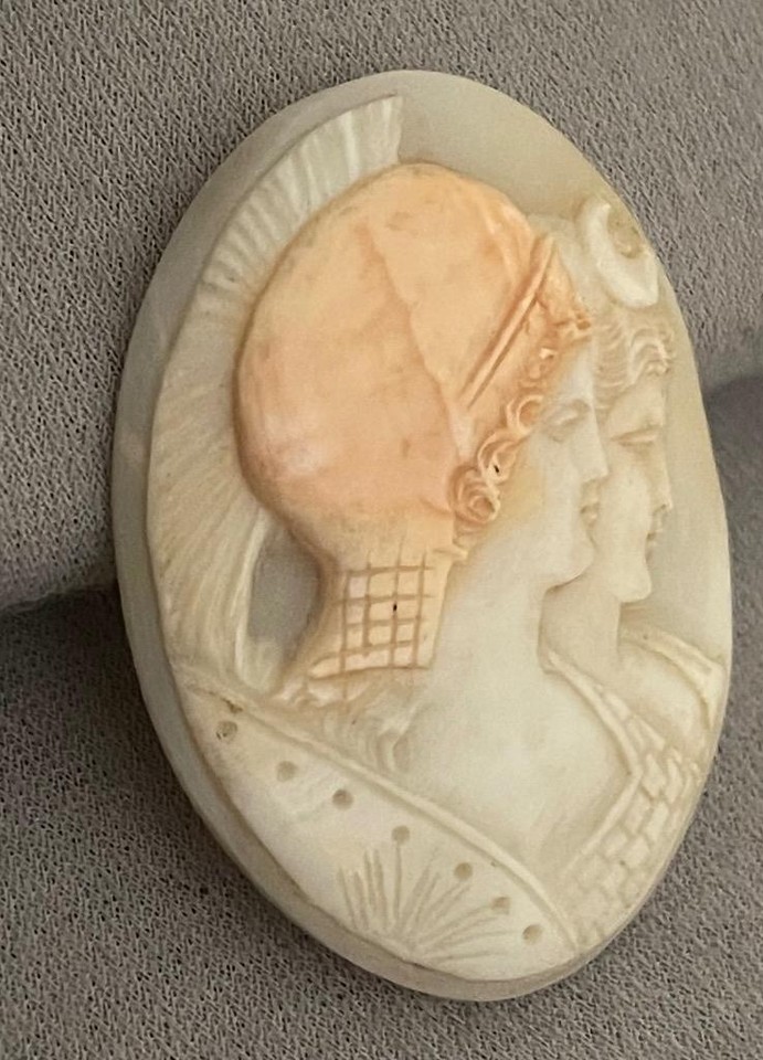 ANTIQUE FINE CARVED UNMOUNTED SHELL CAMEO MINERVA ATHENA GODDESS OF WAR ...