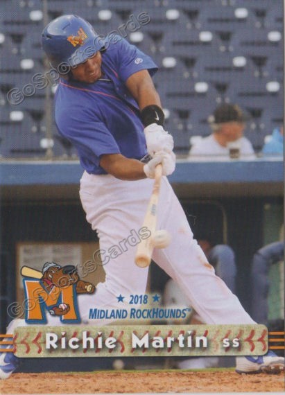 2018 Midland RockHounds Richie Martin RC Rookie Oakland Athletics | eBay
