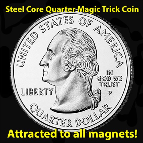 Steel Core Quarter Magic Trick Coin - Coin MAGIC Trick - Real Quarter ...
