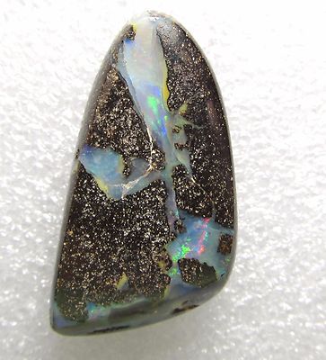 boulder opal, red blue green fire both sides, 33 carats, 31 x 16 x 8 mm ...