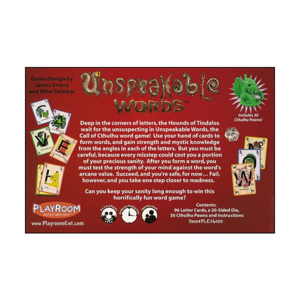 Playroom Entertainment Cardgame Unspeakable Words Box VG+/EX | eBay