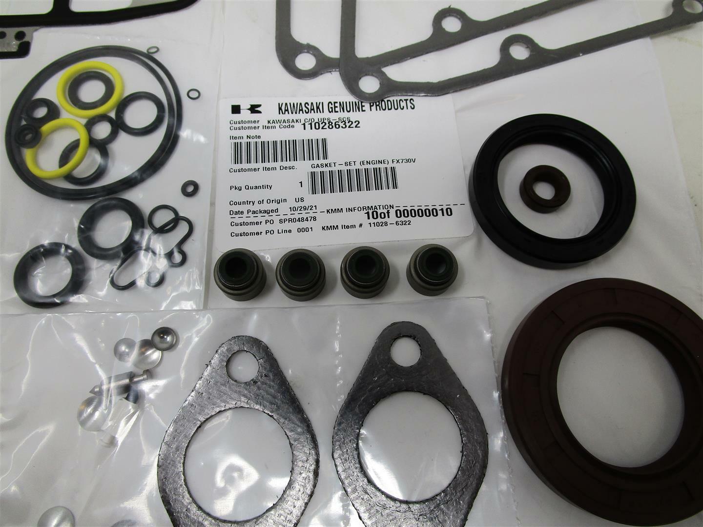 Genuine Kawasaki 11028-6322 Engine & Carburetor Rebuild Kit 11028-6293 ...