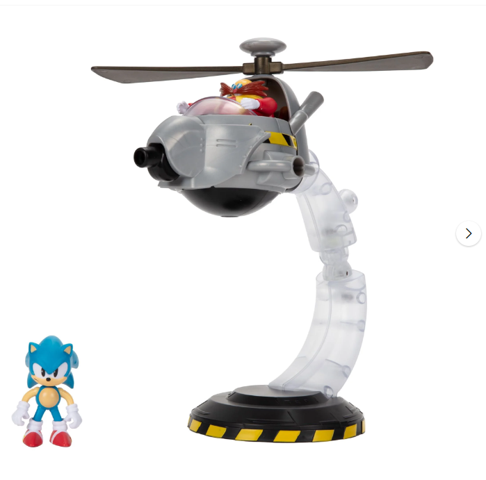 Sonic the Hedgehog Eggman Egg Mobile Battle Set Helicopter Playset NEW ...