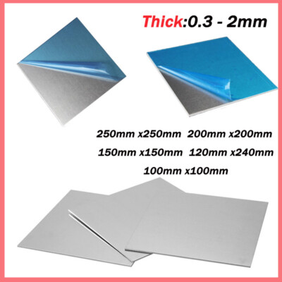 Aluminium Plate Sheet Metal Thick 0.3mm to 2mm Thick Multiple Size Alu ...