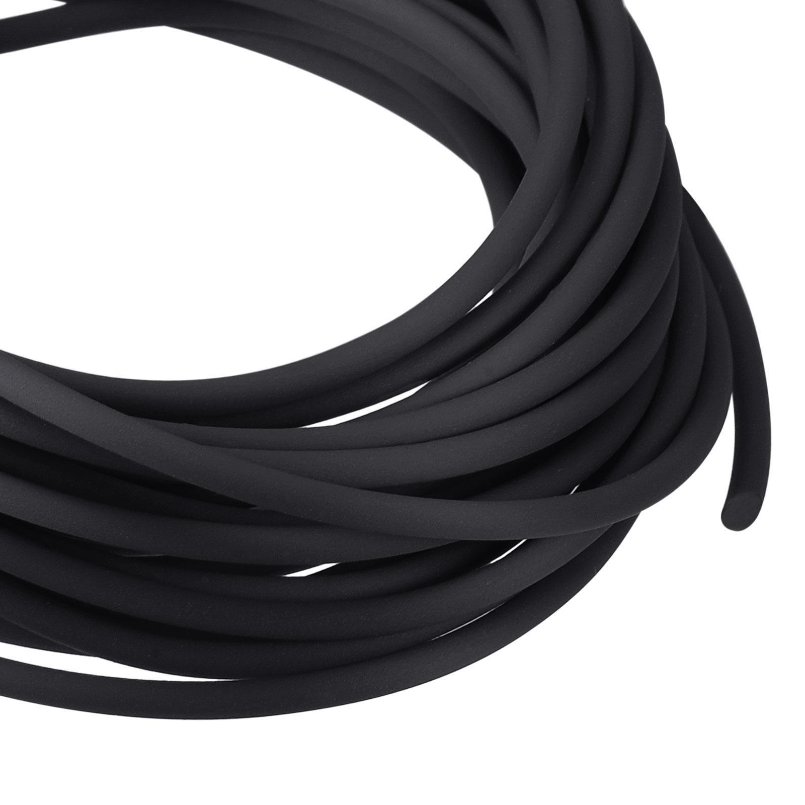 Solid Rubber Cord Tubing 10ft 1.5mm 1/16" Dia Matte Black Rubber Tube ...