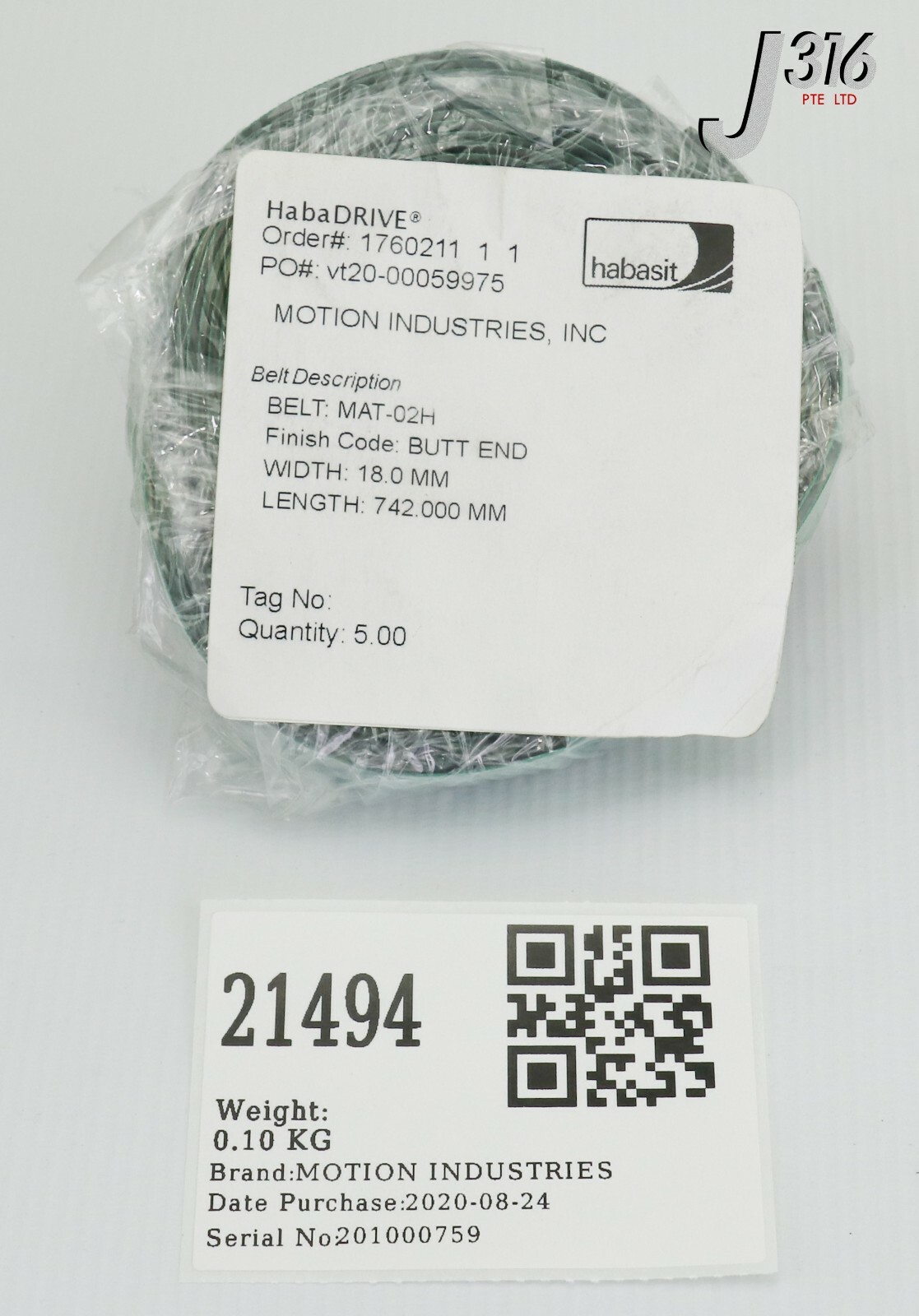 21494 MOTION INDUSTRIES HABASIT MACH TAPES/BELT WIDTH: MAT-02H | eBay