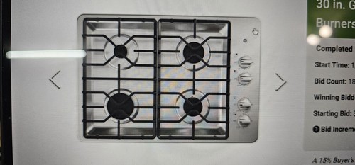 GE JGP3030SLSS 30" Built-In Gas Cooktop w/ 4 Burners in Stainless Steel ...