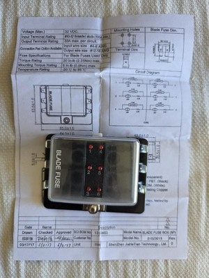 6-Way RV Fuse Block Blade Fuse Box DC12~32V 12V Junction Box Jtron LED ...