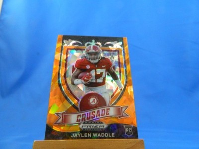 Jaylen Waddle Prizm Draft Picks 2021 RC Rookie Crusade Orange Ice Prizm ...