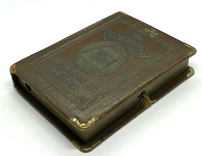 Vintage Insurance Co. Of America Book Shape Coin Bank No Keys 4.3/4 x 3 ...