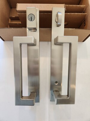 PELLA BALDWIN PLAZO SLIDING DOOR OX HANDLE SET IN SATIN NICKEL FINISH ...