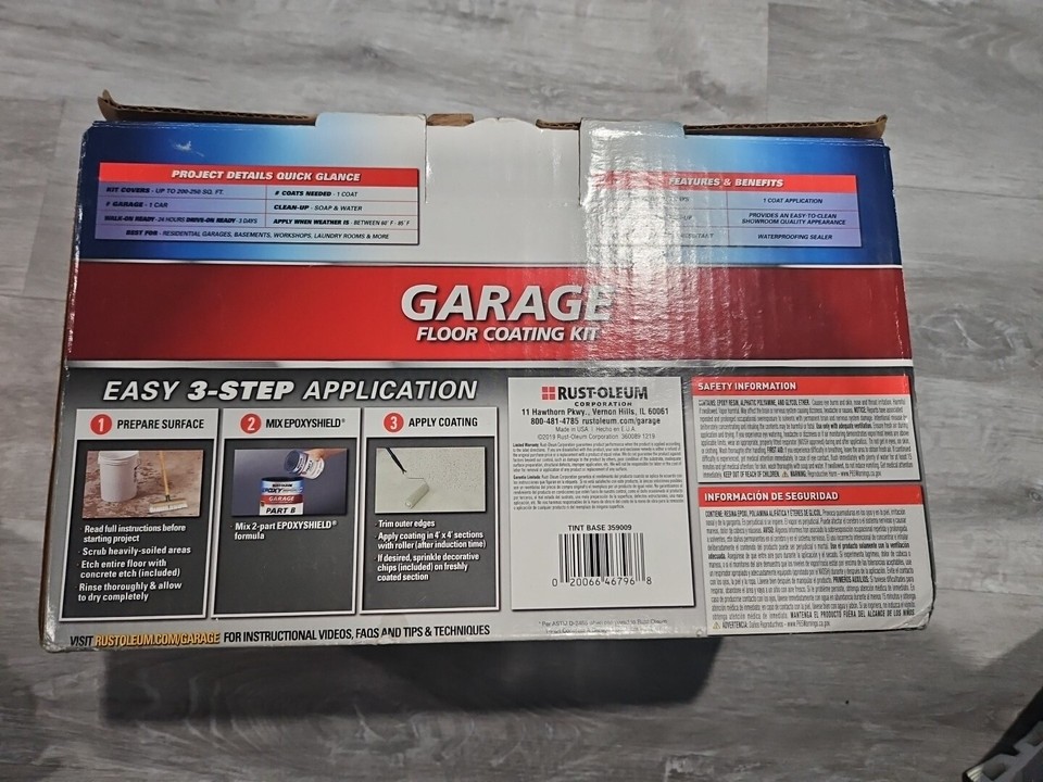 Rust-Oleum 1-CAR 317236 Gray Indoor Epoxy Shield Garage Floor Coating ...